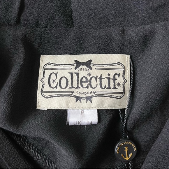 Vintage | Tops | Vintage 95s60s Collectif Black Button Up Ladies Blouse ...